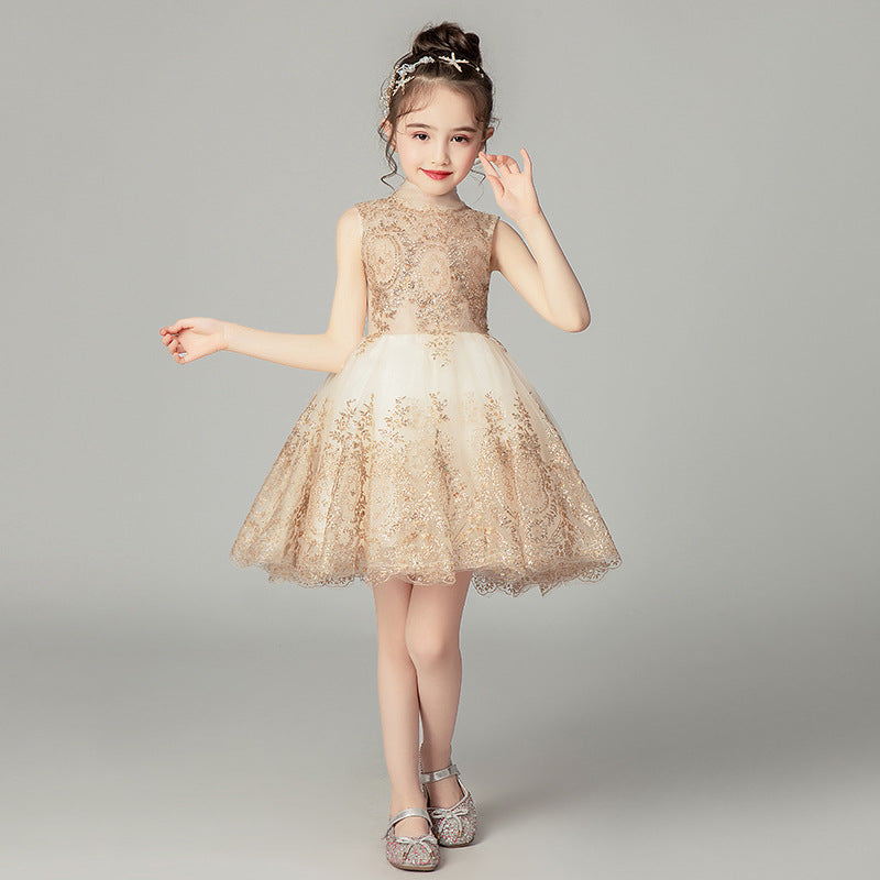 Vestido De Niña Dorado Mi Boutique Panamá